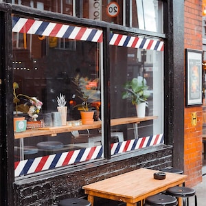 Barber Shop Outdoor Window Border, Bold Classic Barber Shop Stripes ...