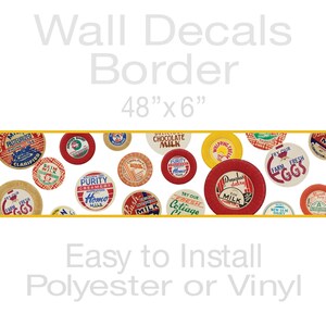 Colorful Milk Bottle Caps Wall Decal Border, Peel & Stick 6 X 48 Inch ...