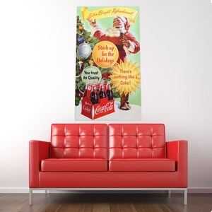 Coca-cola Wall Decal: Santa Extra Bright Refreshment Wall - Etsy