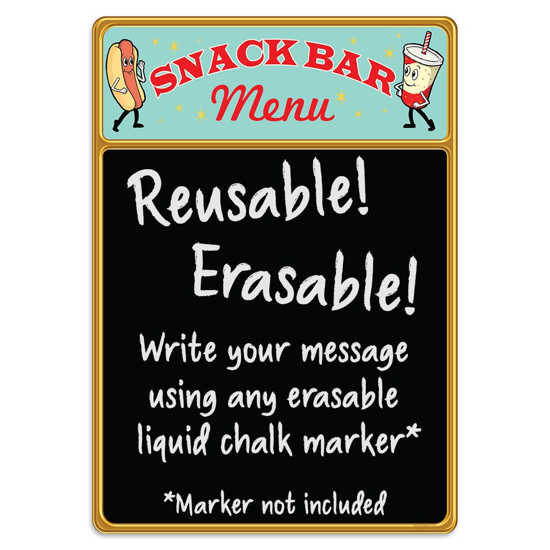 Snack Bar Menu Chalkboard Vinyl Decal Unique Decor for - Etsy