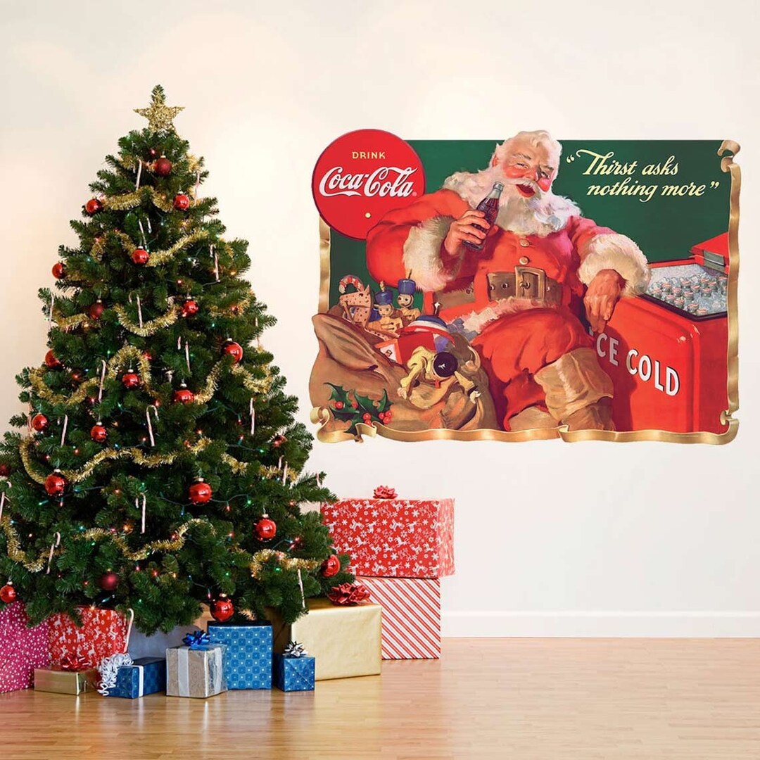 Coca-cola Wall Decal: Santa Thirst Asks Nothing More, Officially ...