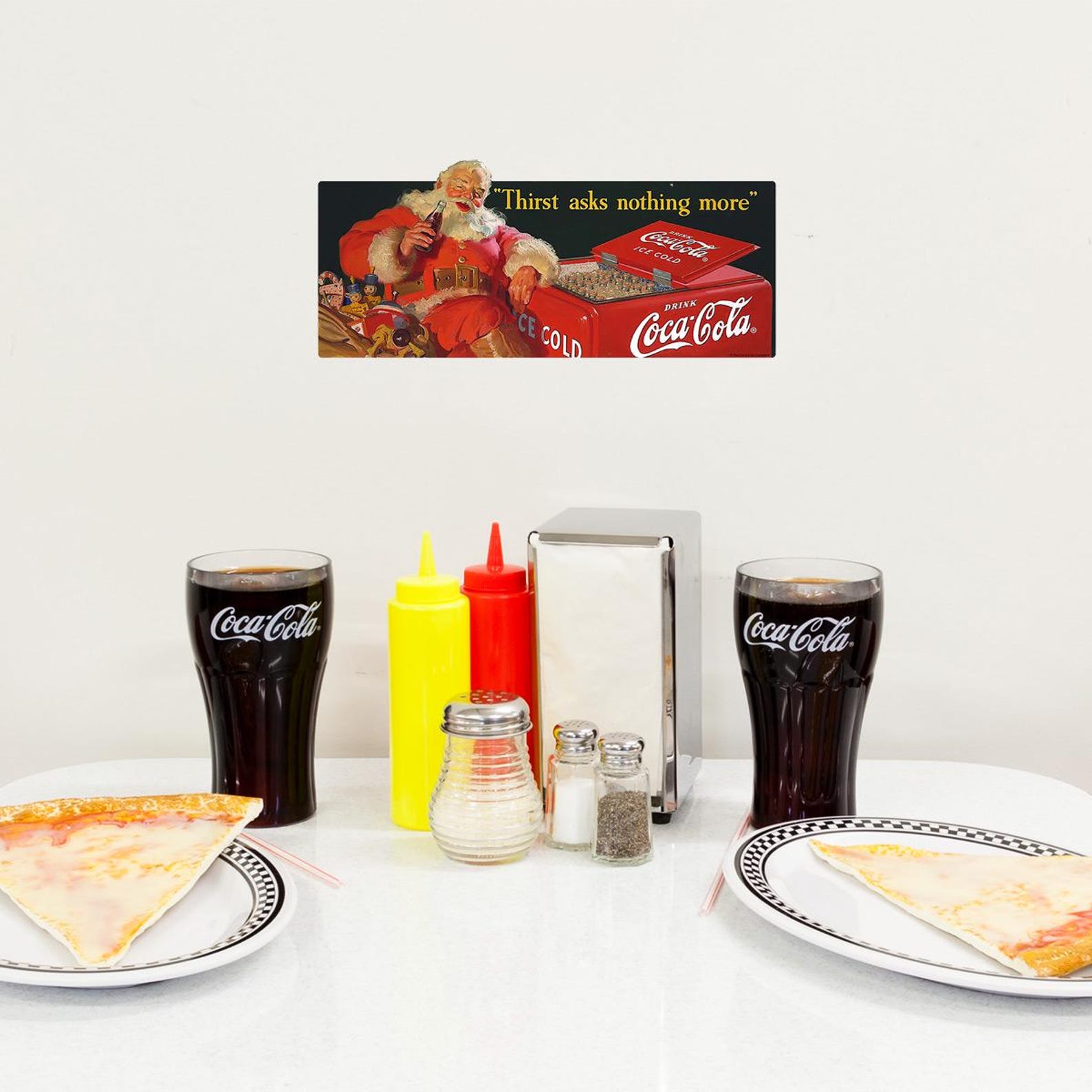 Coca-cola Vinyl Wall Decal, Coke Santa Thirst Asks Nothing More ...