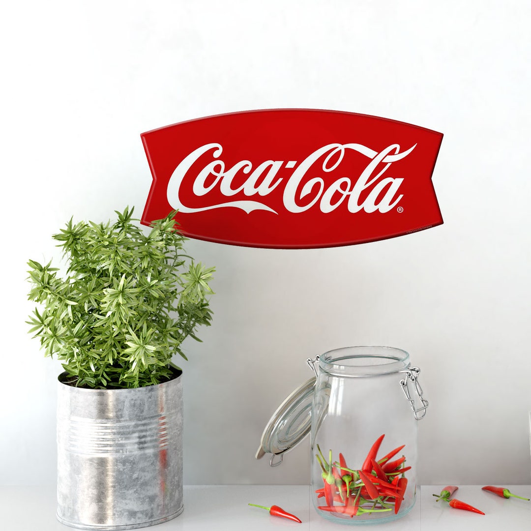 Coca-cola Fishtail Vinyl Decal, Peel and Stick Decal, Officially ...