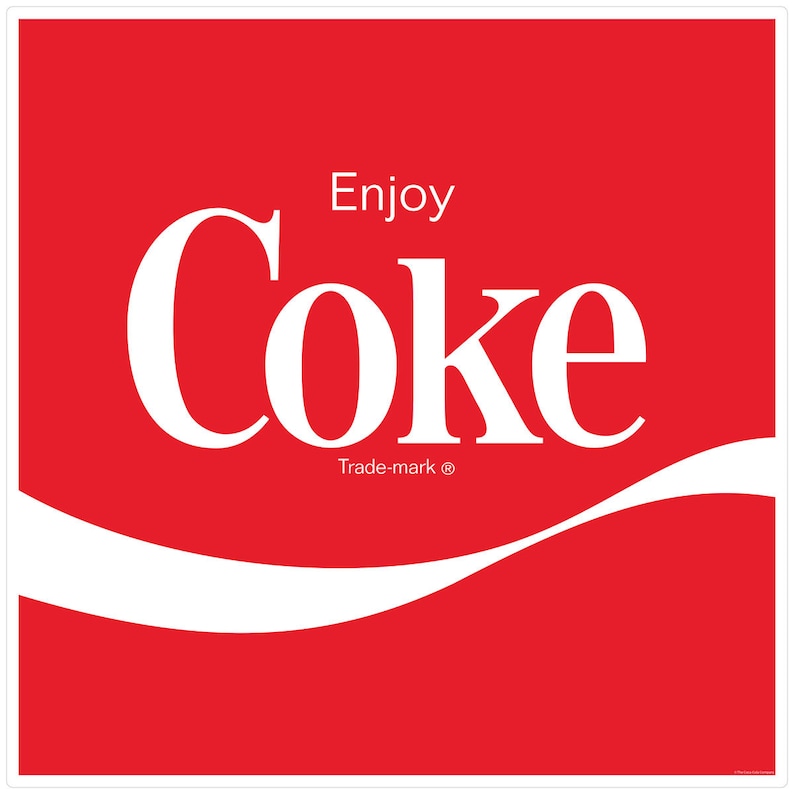 Coca-cola Enjoy Coke Wave 1980s Style Decal - Etsy