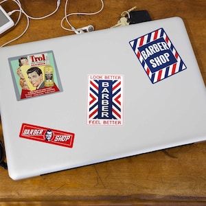 Sticker Bundle: Vintage-inspired Barber Shop, Haircut Vinyl Stickers ...