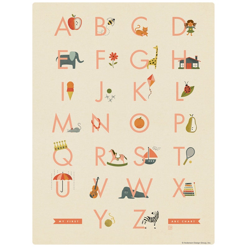 My First ABC Alphabet Chart Decal for Girlspeel and Stick - Etsy