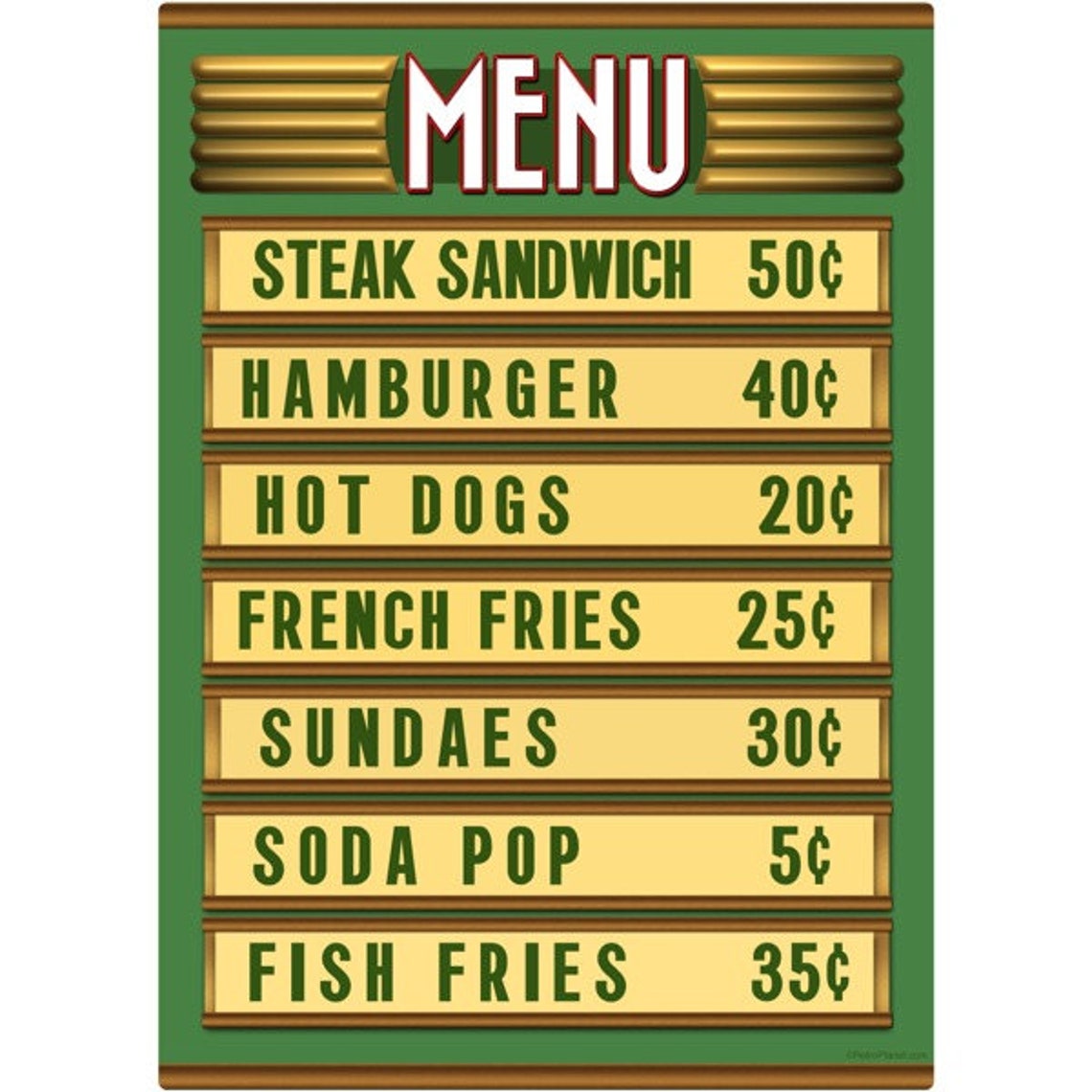 Diner Food Menu Board Deco Wall Decal | Etsy