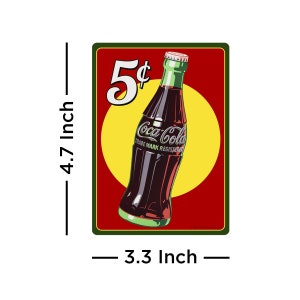 Coca-cola Vinyl Sticker 5 Cents Bottle, Officially Licensed by Coca ...