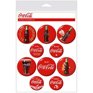 Coca-cola Red Button Disc 10 Vinyl Stickers, Officially Licensed by ...