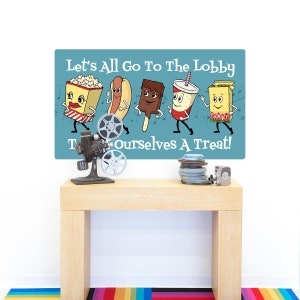 Lets Go to the Lobby Snacks Wall Decal Dancing Concession Stand Cartoon ...