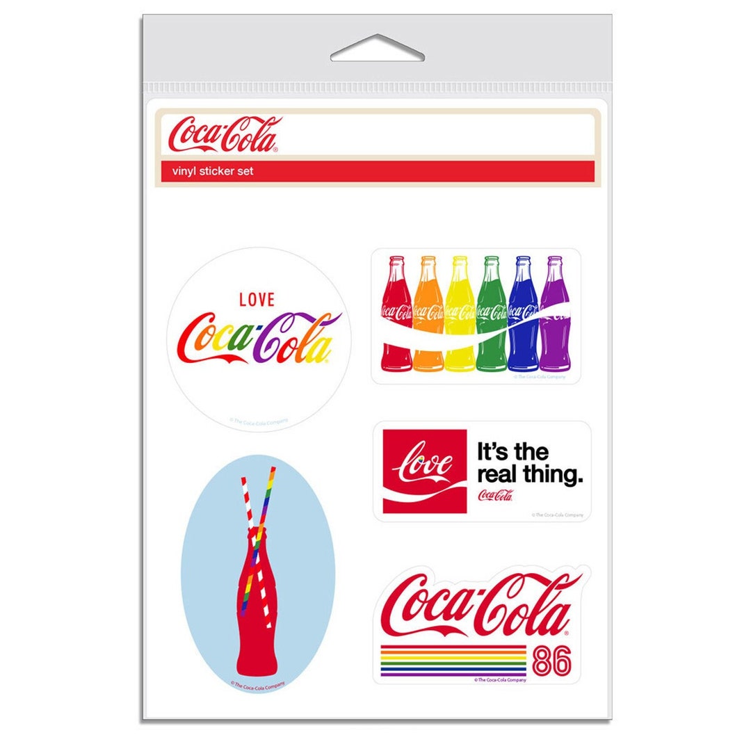 Coca-cola LGBTQ Pride Sticker Set of 5 Gloss Vinyl Small - Etsy UK