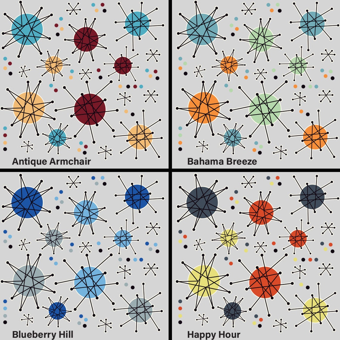 Atomic Starburst Decals Set of 50 Plus Accents Large MCM - Etsy