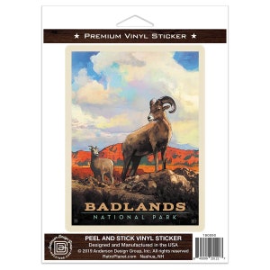 Vinyl Sticker Badlands National Park South Dakota Bighorn Sheep, US ...