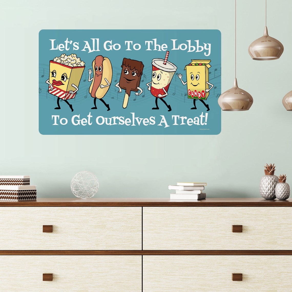 Lets Go to the Lobby Snacks Wall Decal Dancing Concession - Etsy