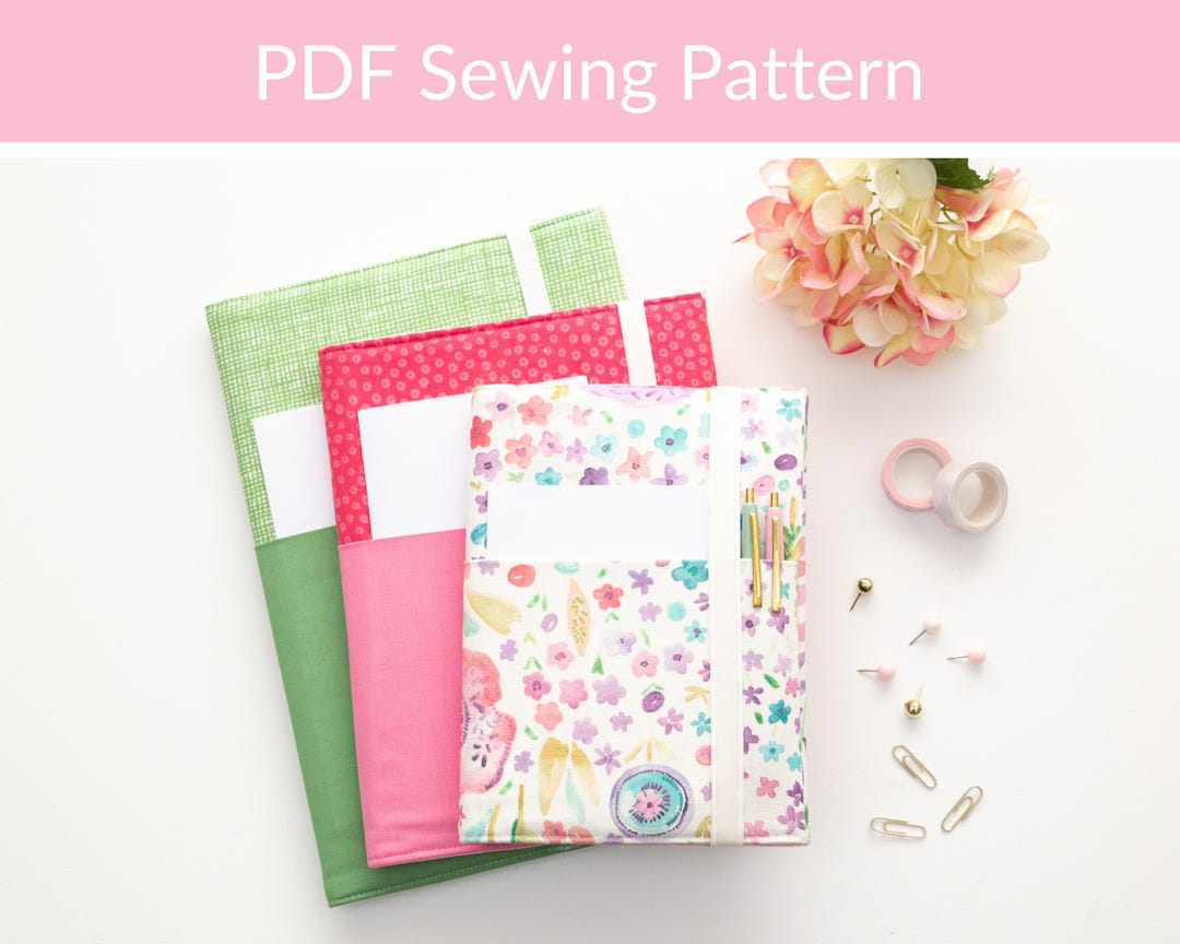 Fabric Book Cover Sewing Pattern: Beginner Friendly PDF in A4, A5 ...