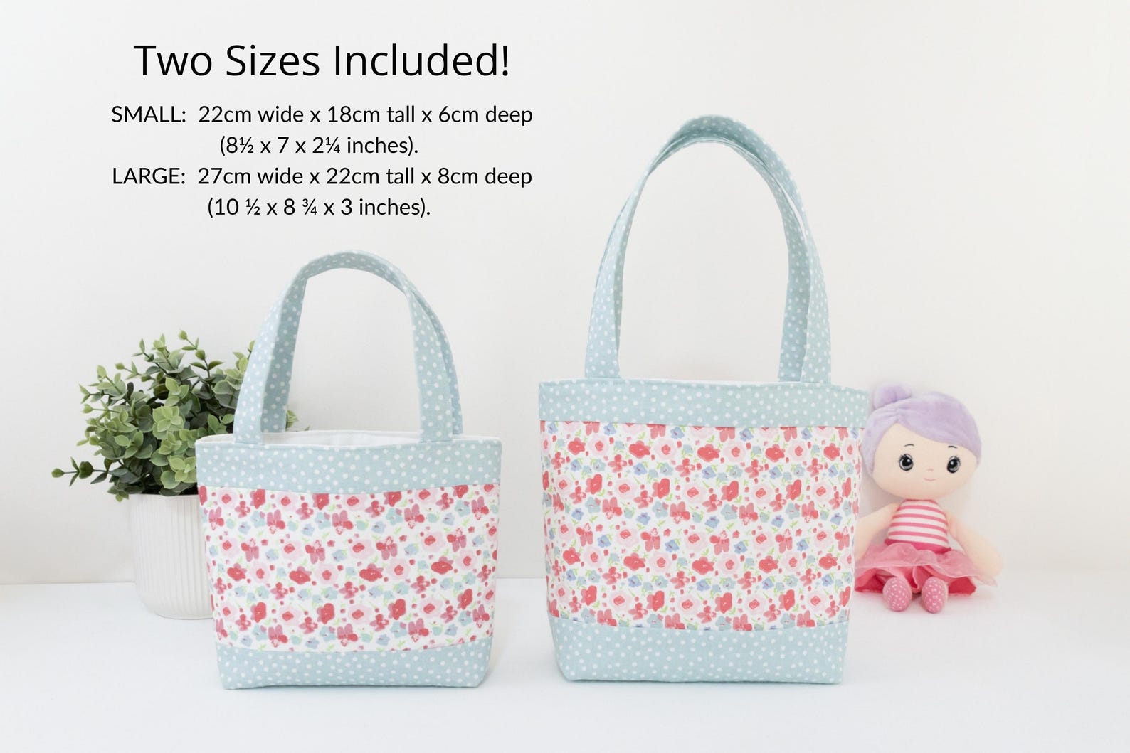 Little Girls Tote Bag PDF Sewing Pattern - Etsy Australia
