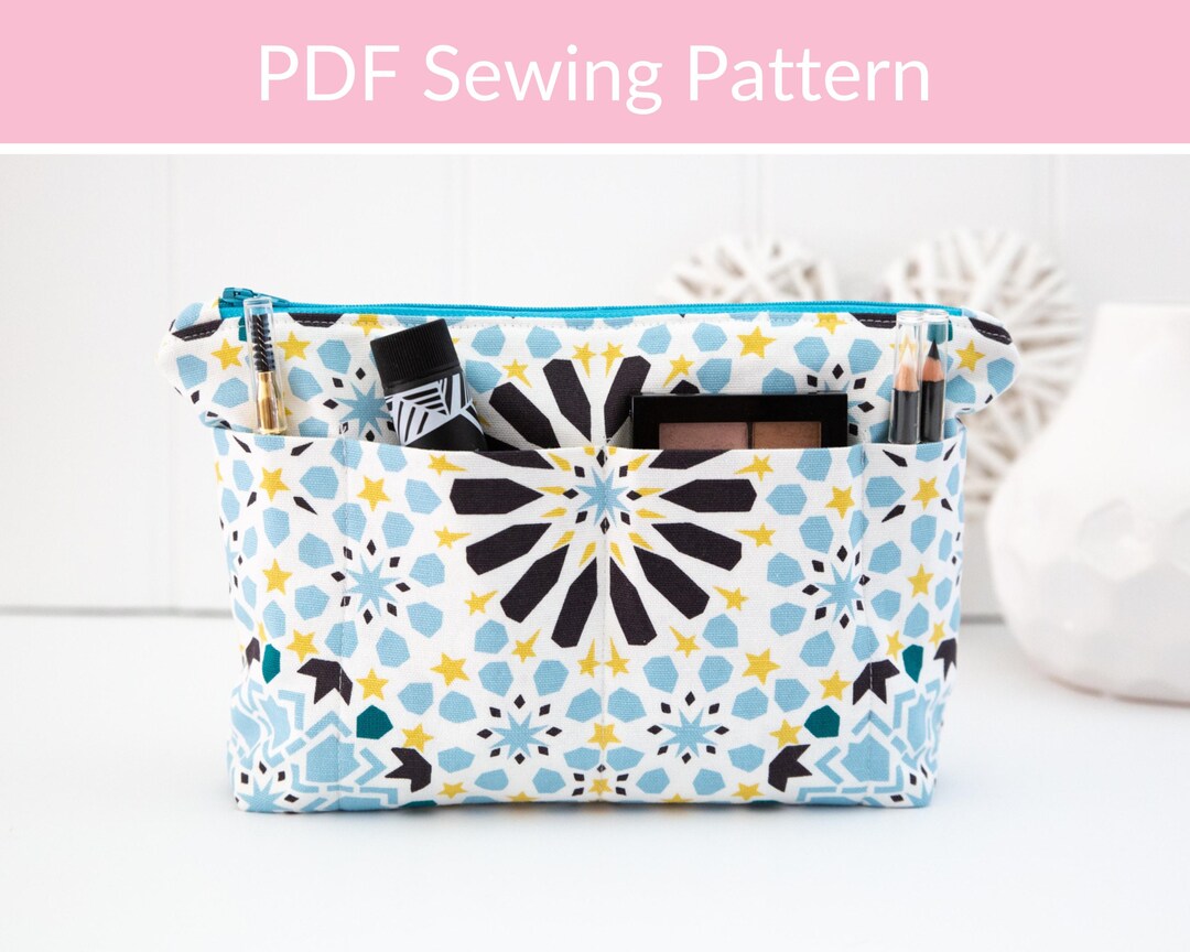 Toiletry Bag Sewing Pattern: Zipper Pouch PDF With Slip Pockets - Etsy