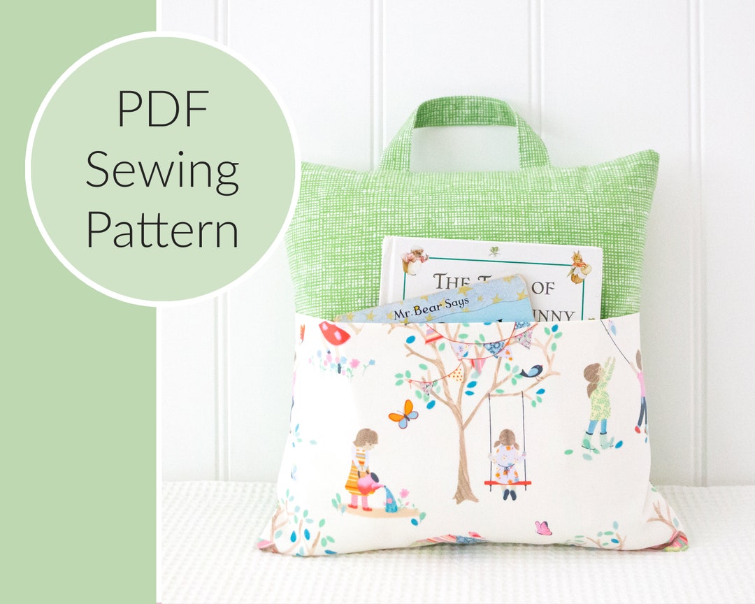 Book Pillow PDF Sewing Pattern Reading Cushion DIY Pocket - Etsy