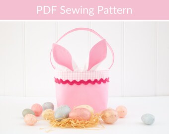 Easter Bunny Basket PDF Sewing Pattern Ebook Easter Eggs Basket Pattern ...
