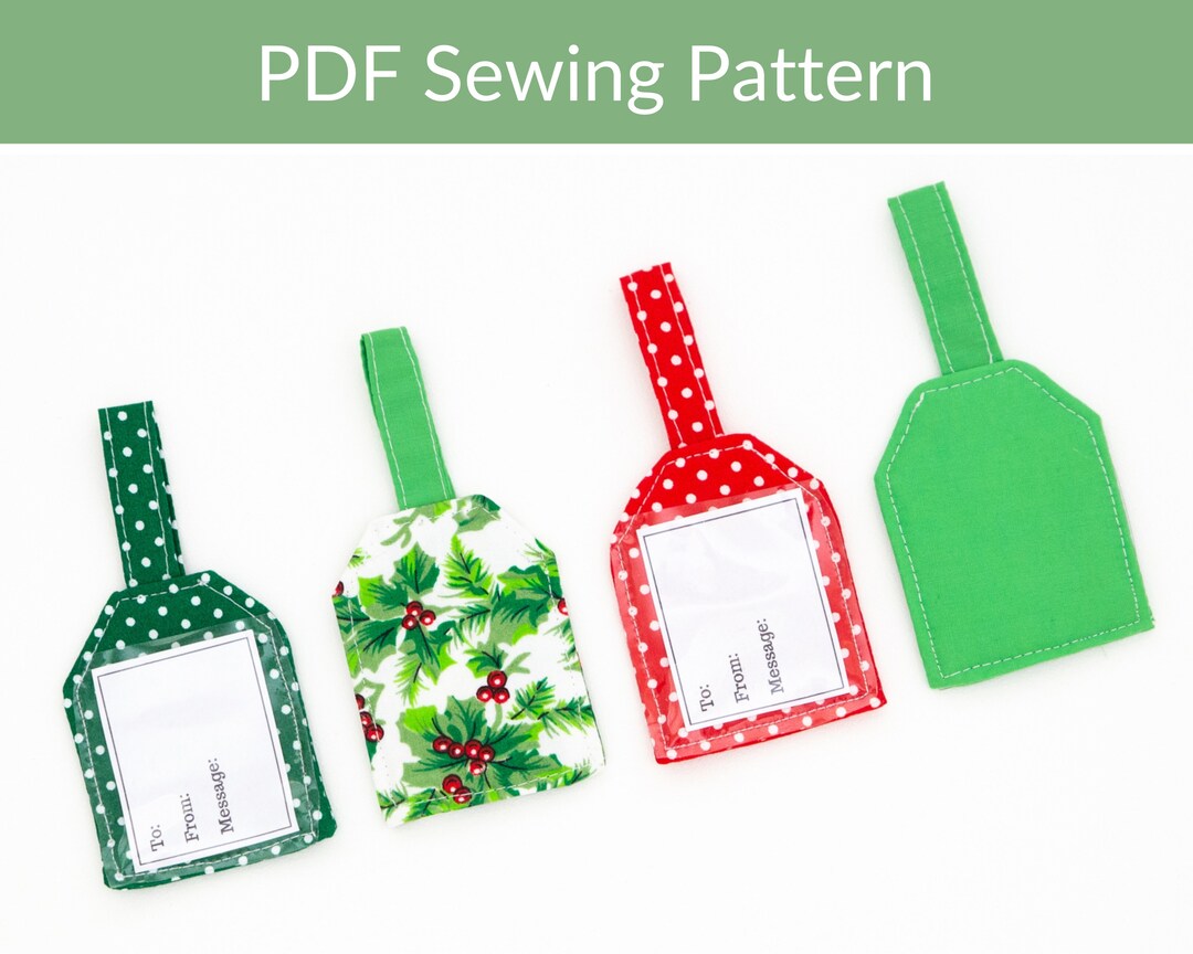 DIY Fabric Gift Tag Sewing Pattern, Christmas Gift Tags, Christmas ...