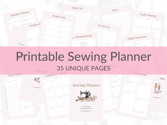 Printable Sewing Planner Sewing Organiser Instant Download | Etsy