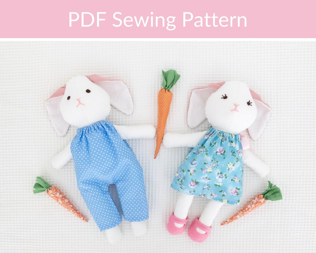 Bunny Doll Sewing Pattern, Rabbit Sewing Pattern, Easter Bunny, Easter ...
