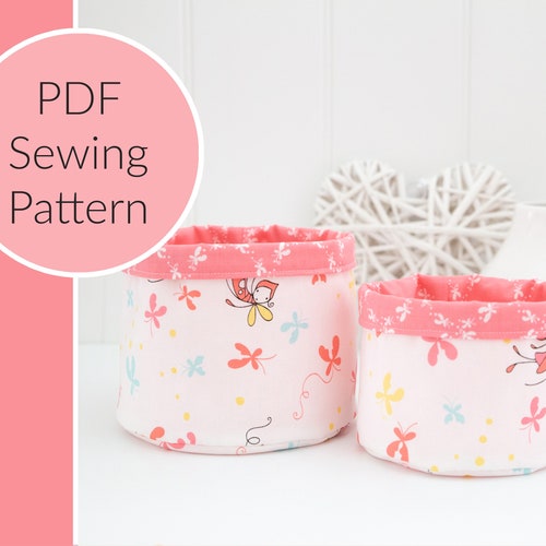 Reversible Fabric Basket PDF Sewing Pattern DIY Fabric - Etsy