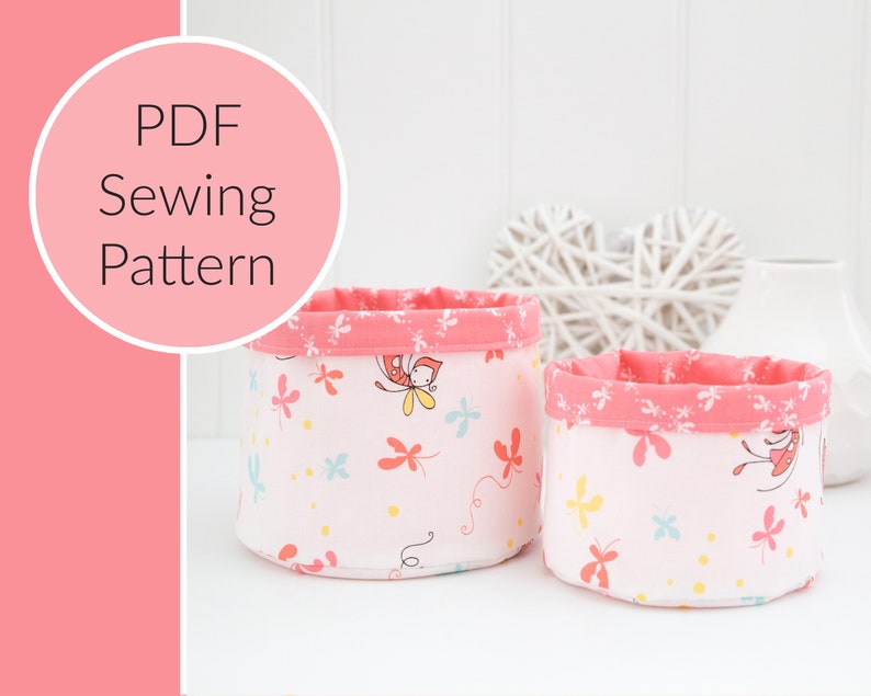 Round Fabric Basket PDF Sewing Pattern - Etsy