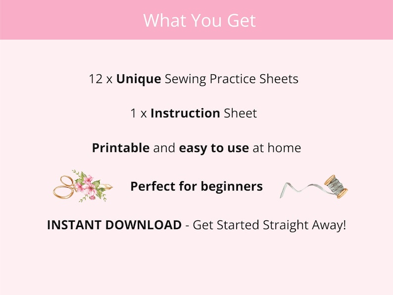 Sewing Machine Practice Sheets: Beginner Stitching Exercises (PDF ...