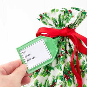 DIY Fabric Gift Tag Sewing Pattern, Christmas Gift Tags, Christmas ...