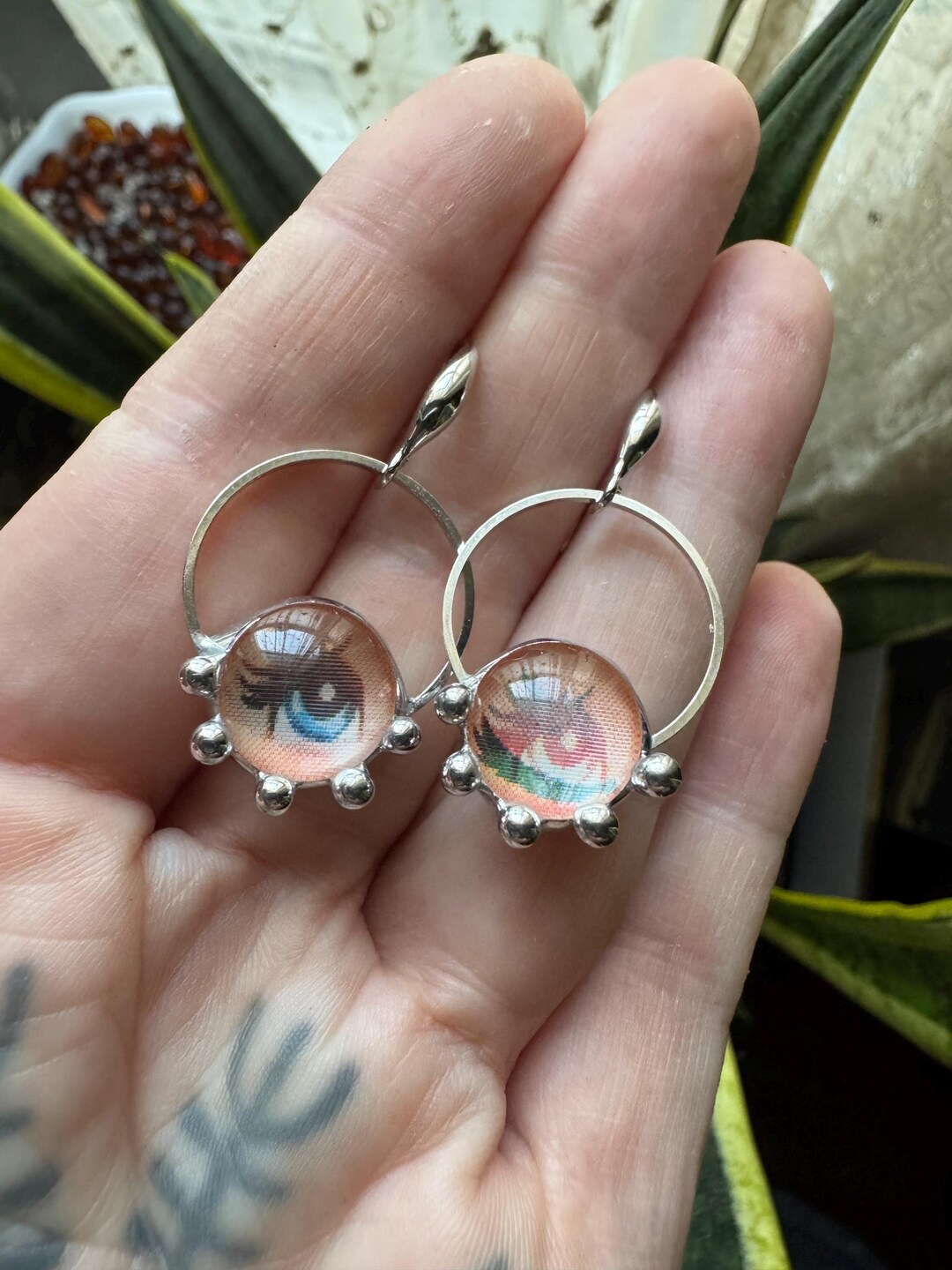 Vintage Winky Eye Lenticular Soldered Earrings - Etsy