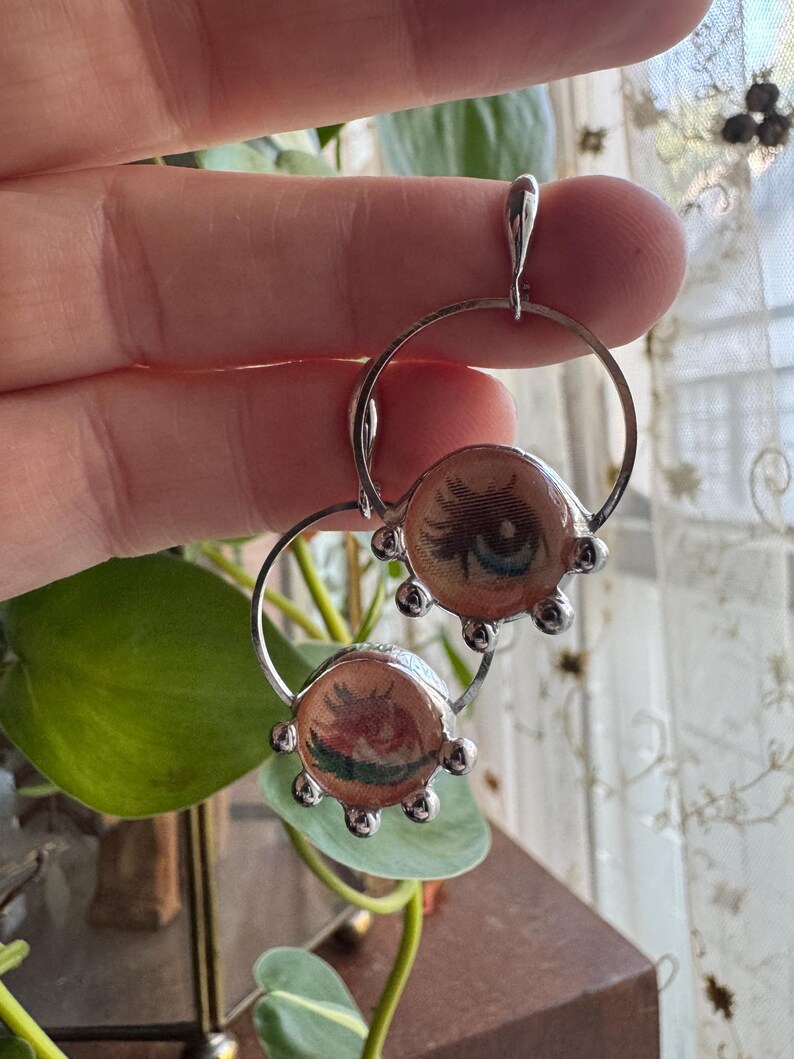 Vintage Winky Eye Lenticular Soldered Earrings - Etsy