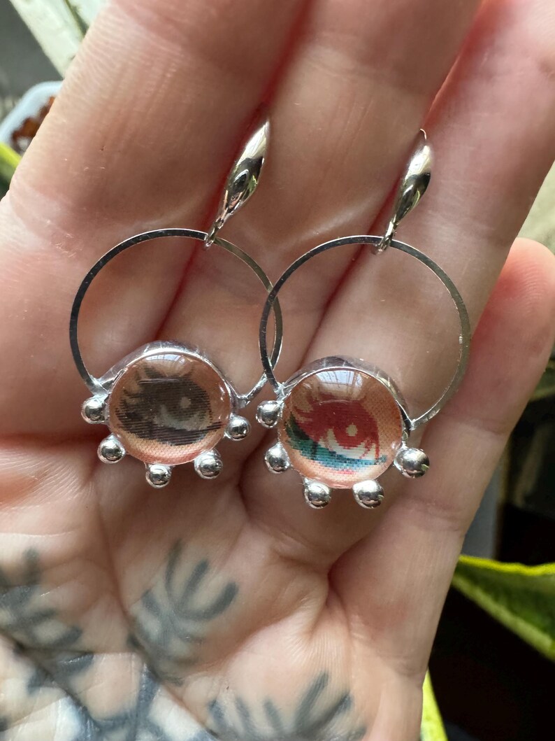 Vintage Winky Eye Lenticular Soldered Earrings - Etsy