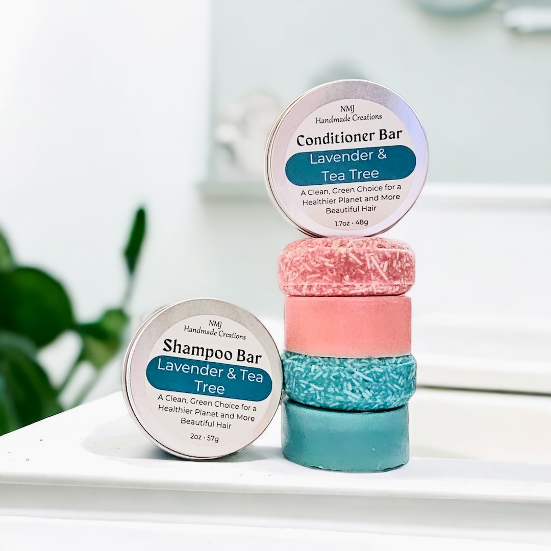 Shampoo and Conditioner Bar Set With Tins Included Customizable Scent ...