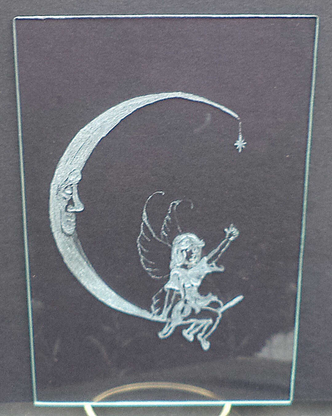 Fairy Reaching for the Star With the Man in the Moon. Detailed Hand ...