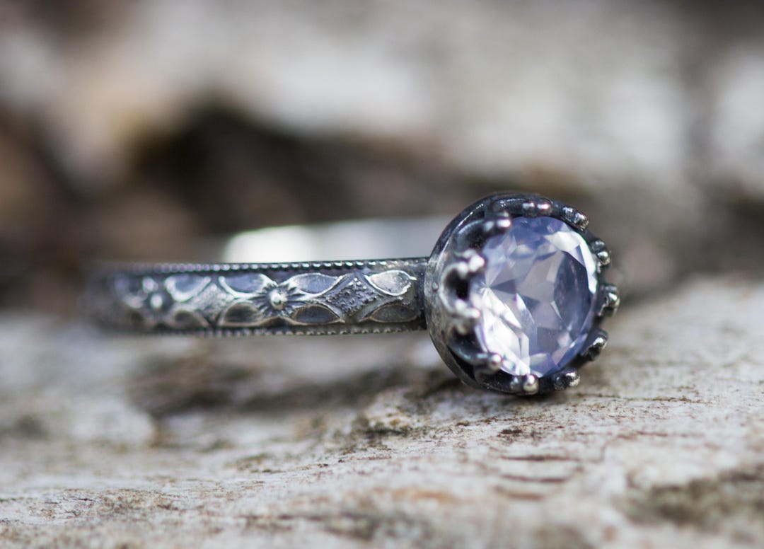 Lavender Moon Quartz Ring * Solid Sterling Silver Ring * Stacking ...