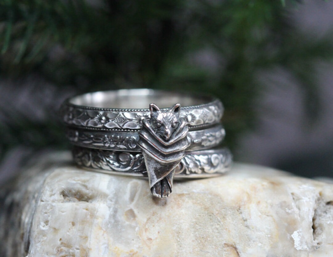 Bat Ring* Stacking Rings * Solid Sterling Silver *wildflowyr * Any Size ...