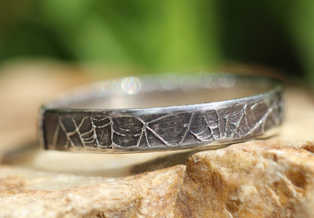 SPIDER Web Ring * Sterling Silver* Any Size *spoooky Spidey Ring* 4mm ...