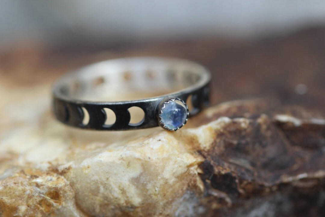 Moon Phase Ring * Solid Sterling Silver *crescent Moon * Celestial Ring ...