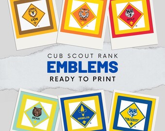 Cub Scout Rank Cards Lion Tiger Bear Wolf Webelos AOL - Etsy