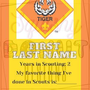 Cub Scout Rank Cards Lion Tiger Bear Wolf Webelos AOL - Etsy