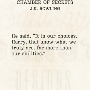 It is Our Choices | Harry Potter Book Page Wall Art | Printable Wall ...