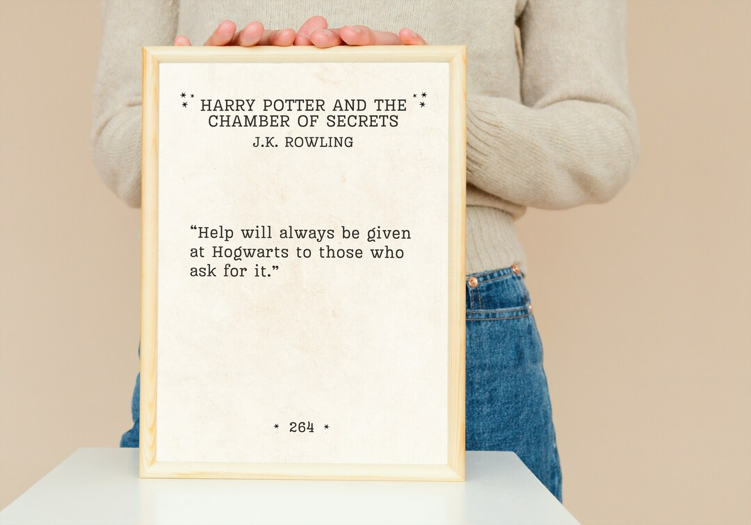 Help Will Always Be Given at Hogwarts Harry Potter Book Page Wall Art ...