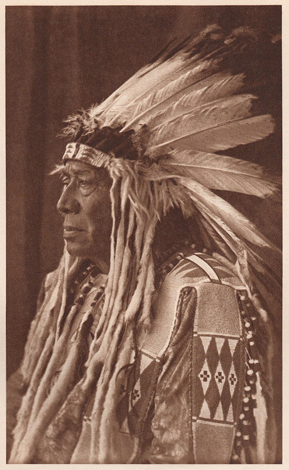 THE VANISHING RACE - Chief Running Fisher - Vintage 1914 Photogravure ...