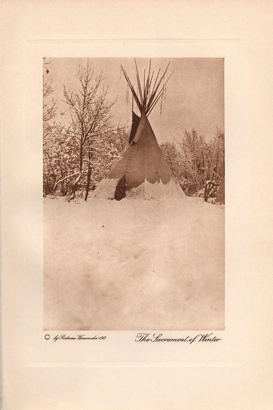 THE VANISHING RACE - the Sacrament of Winter, Vintage 1914 Photogravure ...