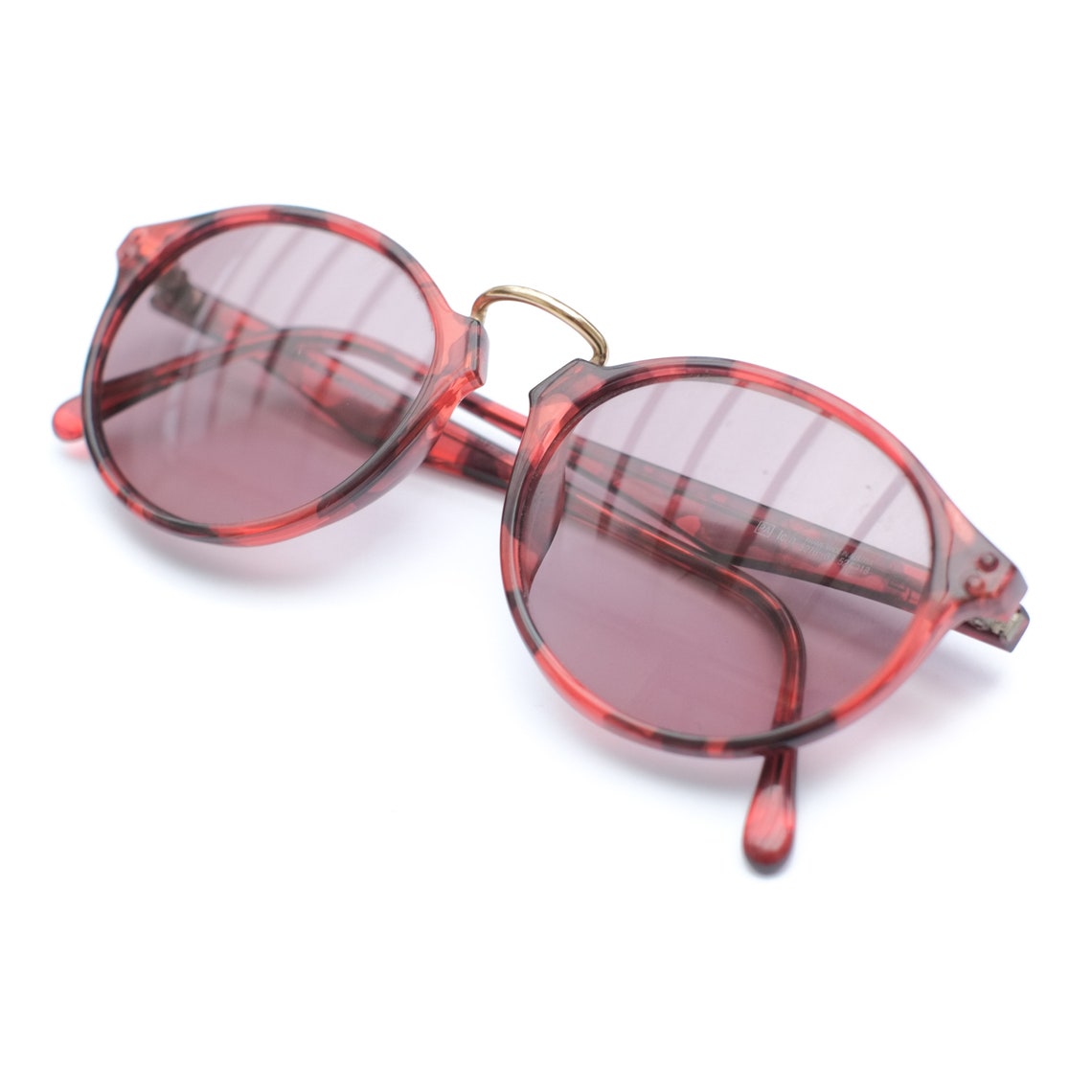 Red Tortoise Shell Vintage Sunglasses / 90s Preppy Glasses Frame ...