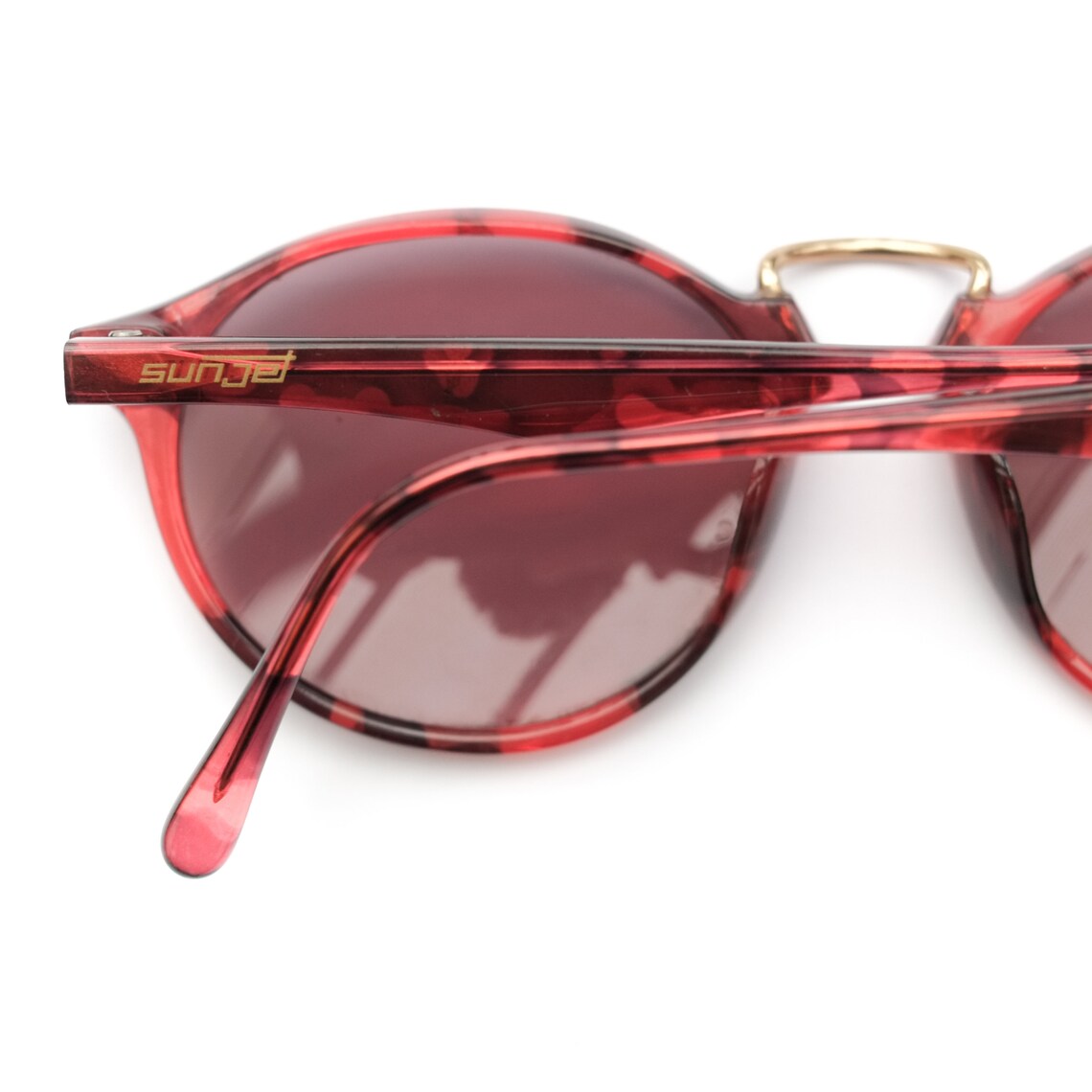 Red Tortoise Shell Vintage Sunglasses / 90s Preppy Glasses Frame ...