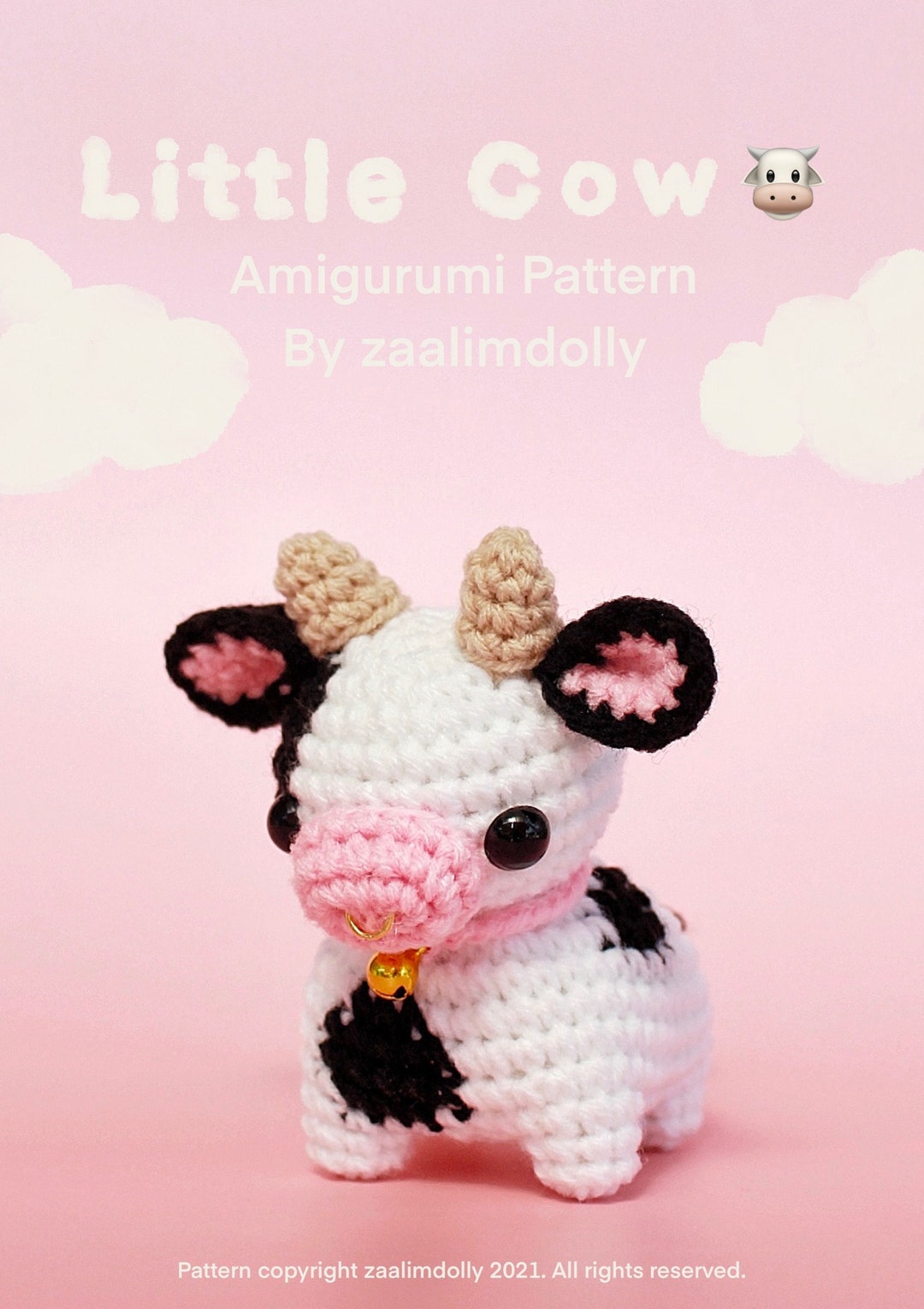 Amigurumi Little Cow Crochet Pattern – PDF Tutorial for Cute Handmade ...