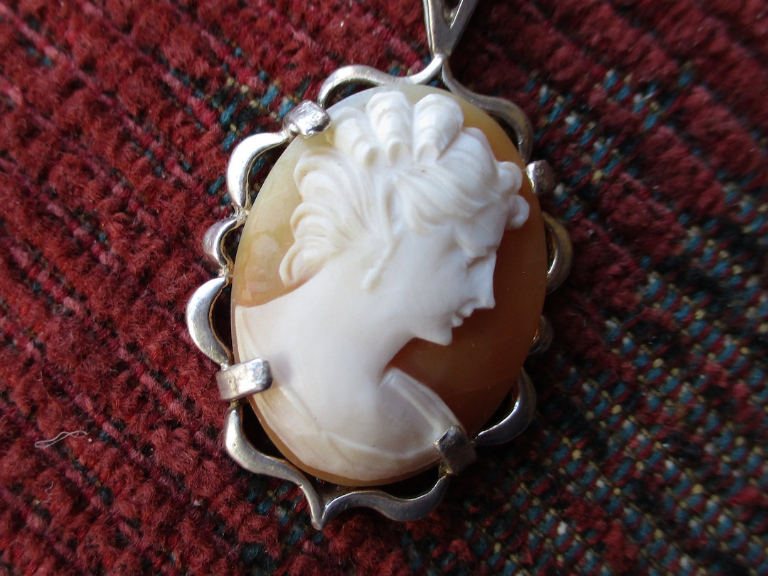 Authentic Shell Cameo and Sterling Pendant Necklace - Etsy