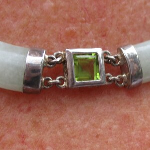 Vintage Jade, Peridot and Sterling Silver Link Necklace - Etsy